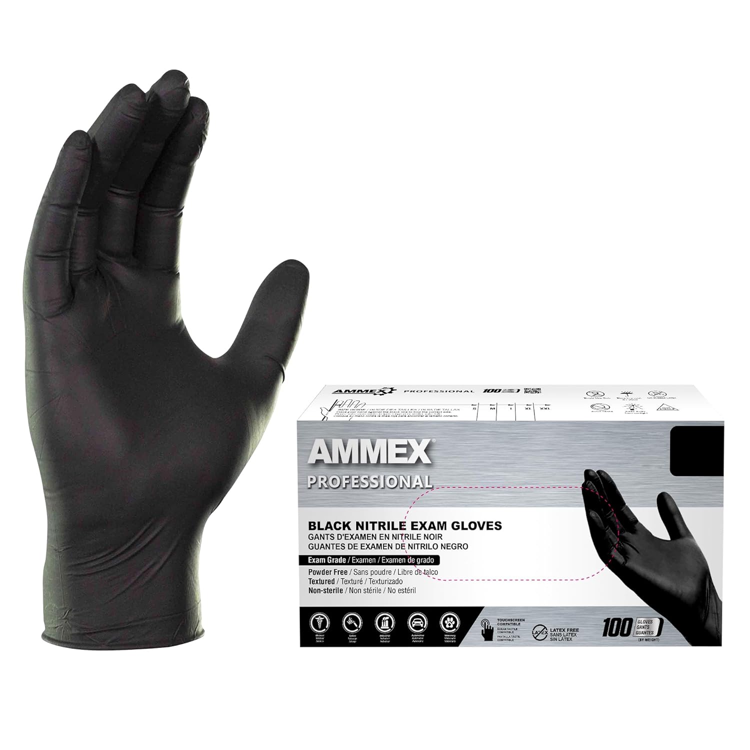Ammex Black Nitrile Gloves – Morris Flamingo